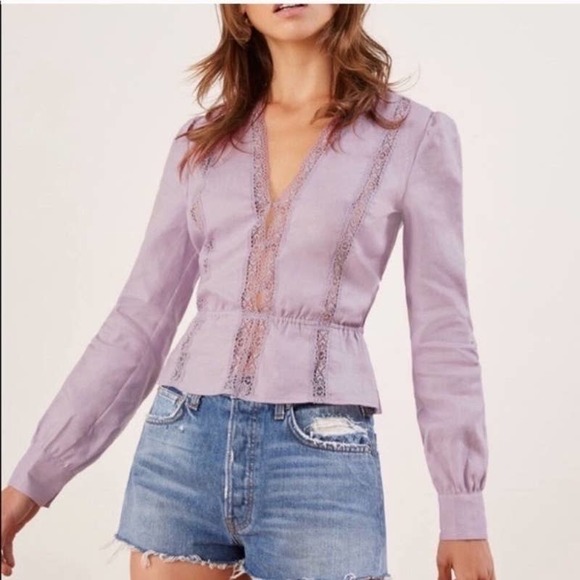 Reformation | Tops | Reformation Lavender Linen Lace Boho Festival ...